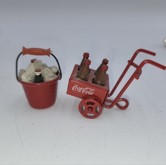 Coca Cola | Accents | 2 Vintage Miniature Coca Cola Red Toy Bucket Cart ...